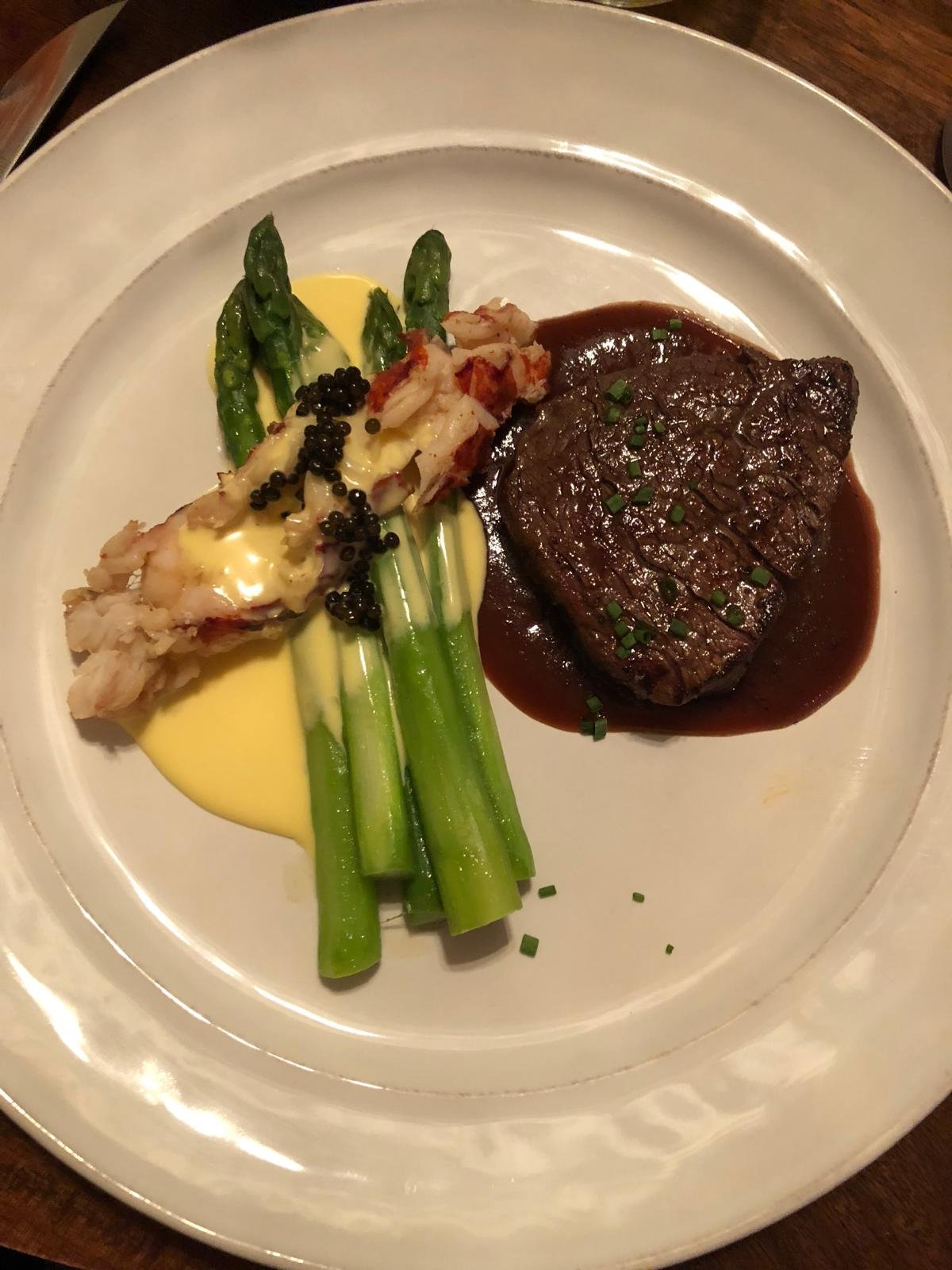 Elegant Surf & Turf with Lemon Cashew Cream and Red Wine Reduction ...