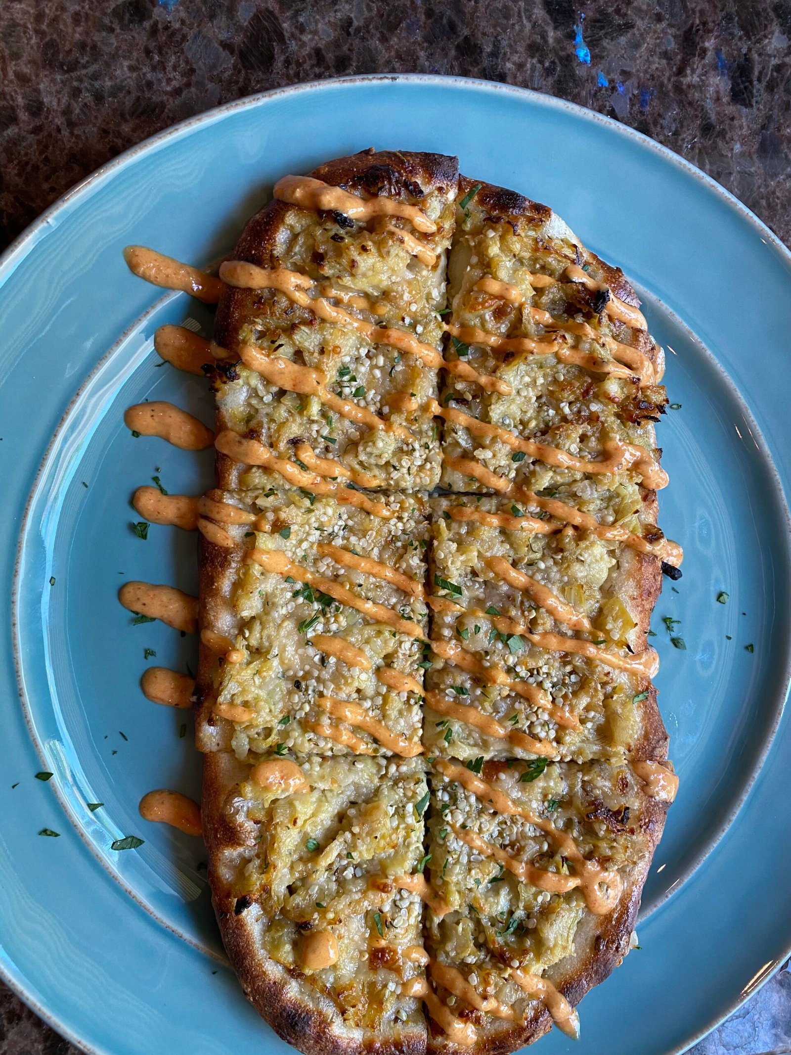 Gluten-Free Flatbread with Spicy Tahini Drizzle | easy gluten-free ...